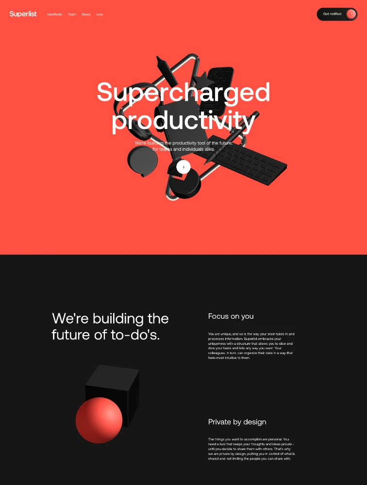 Superlist website design - Lapa Ninja