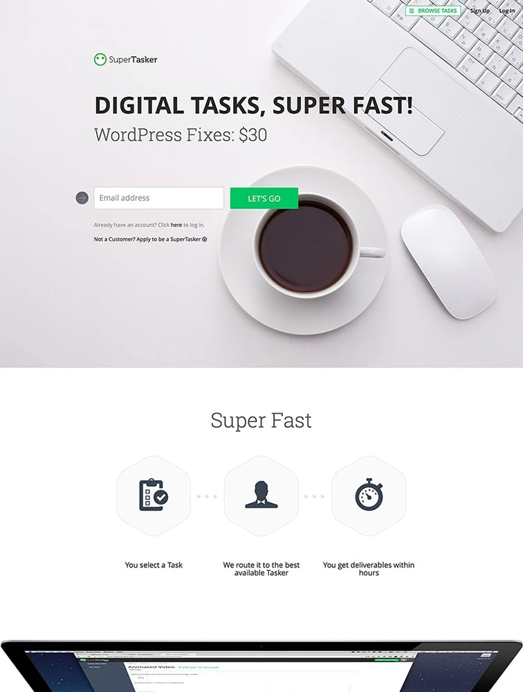SuperTasker website design - Lapa Ninja