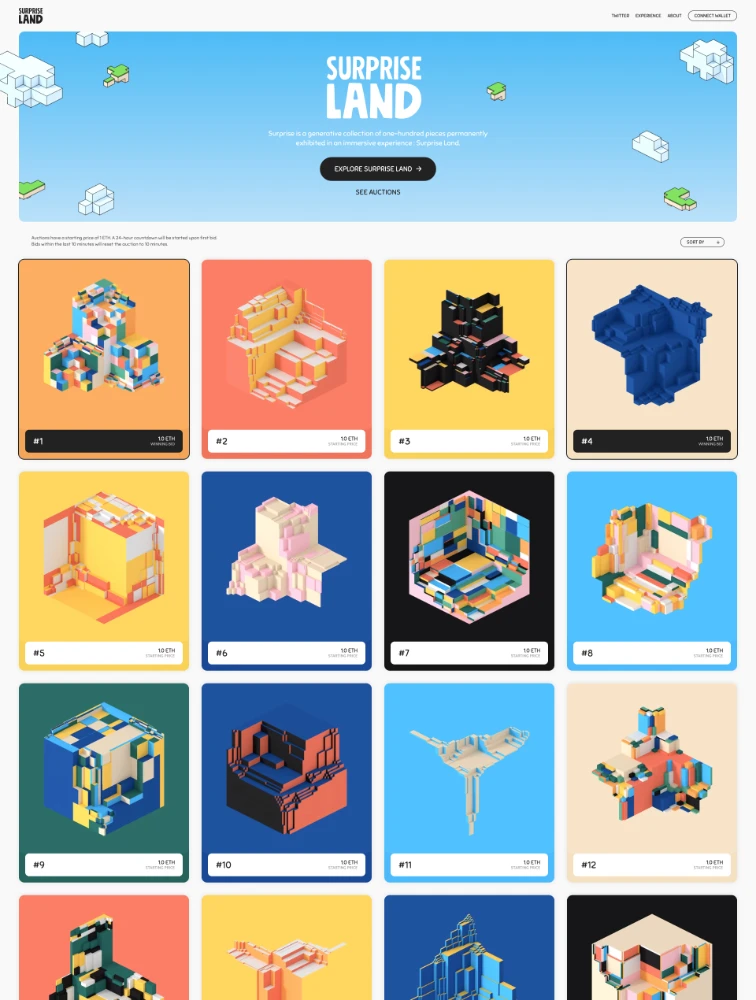 Surprise Land website design - Lapa Ninja