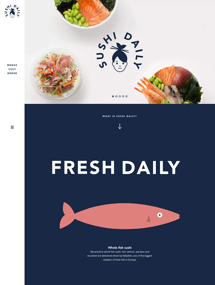 Sushi Daily website design - Lapa Ninja