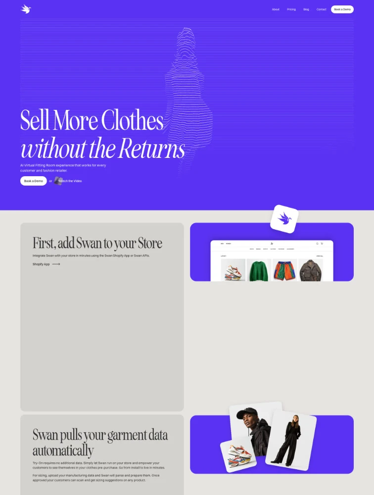 Swan website design - Lapa Ninja