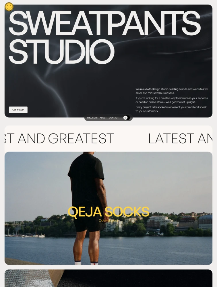 Sweatpants website design - Lapa Ninja