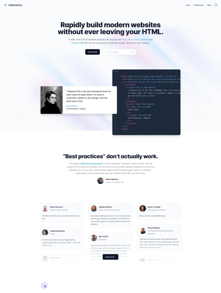 Tailwind CSS website design - Lapa Ninja