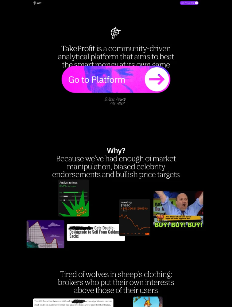 TakeProfit website design - Lapa Ninja