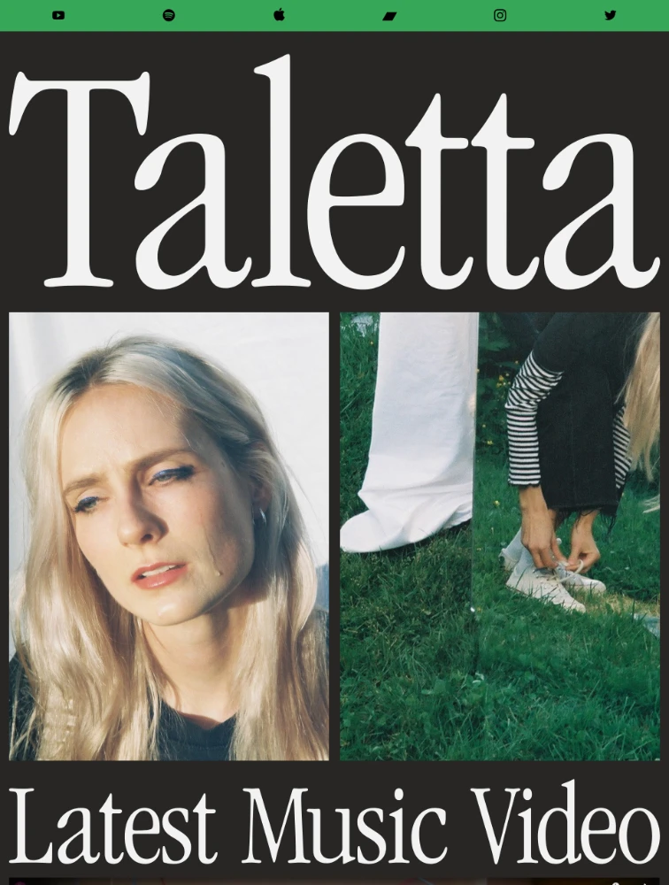 Taletta Music website design - Lapa Ninja