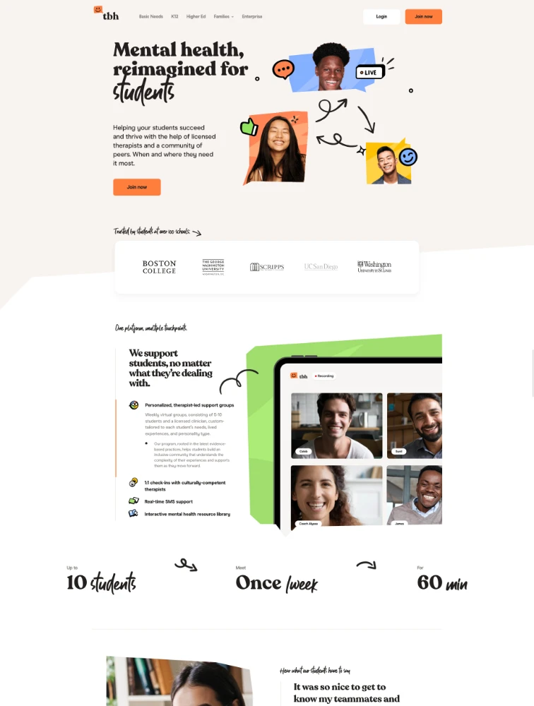 tbh website design - Lapa Ninja