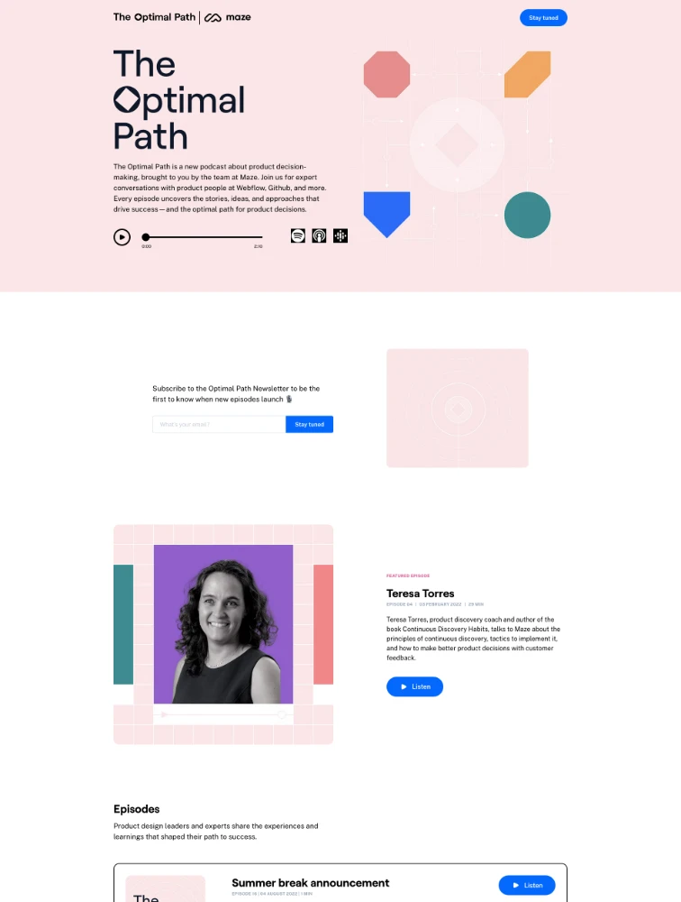 The Optimal Path Podcast website design - Lapa Ninja