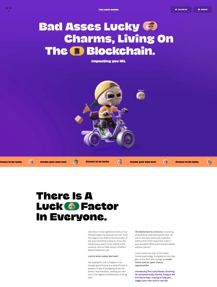 The Lucky Bones website design - Lapa Ninja