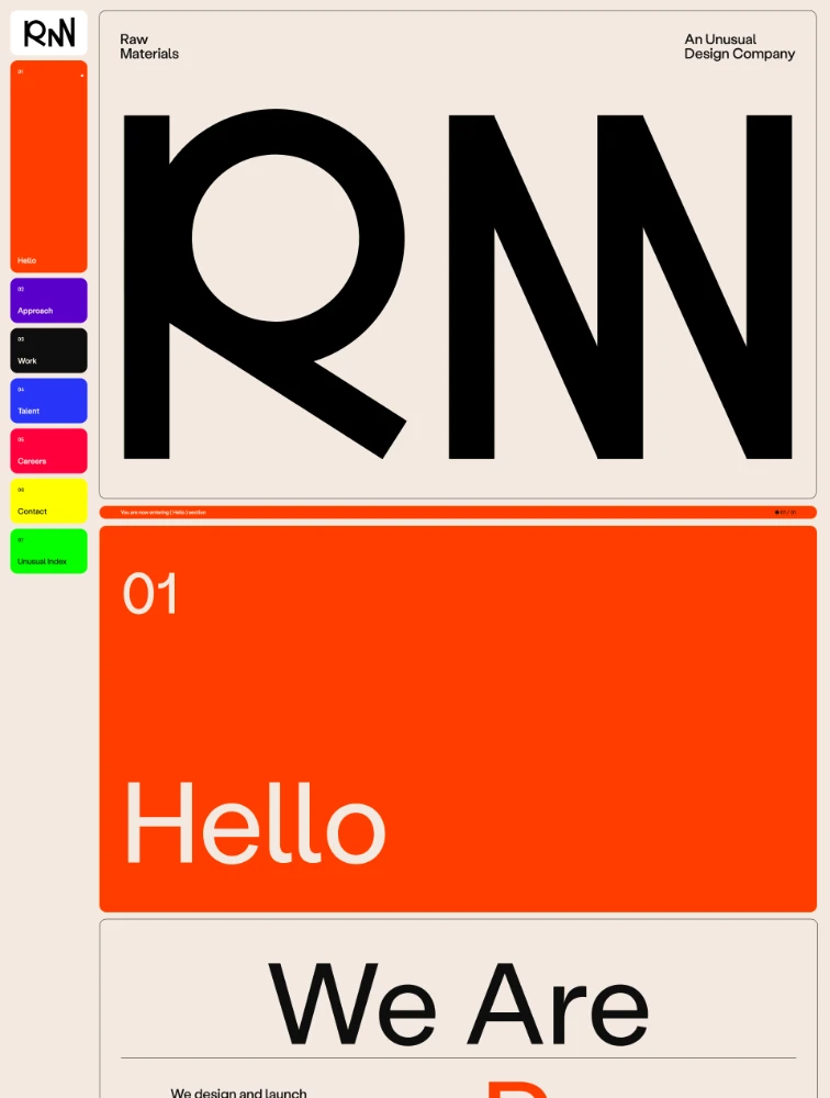Raw Materials website design - Lapa Ninja