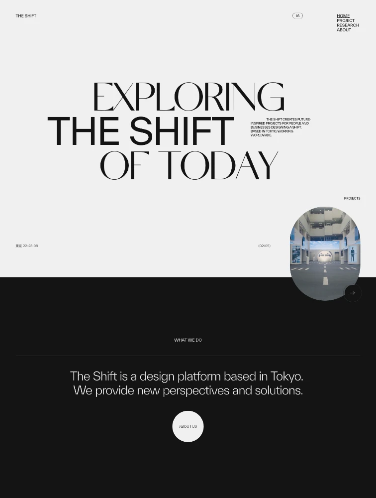 THE SHIFT website design - Lapa Ninja