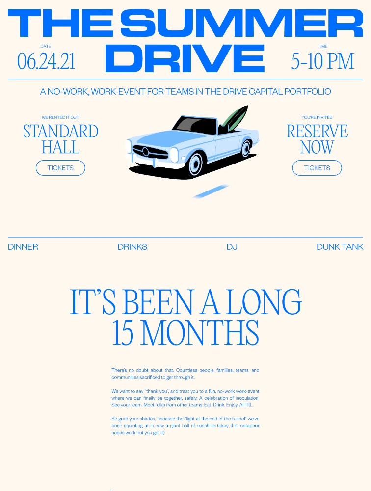 The Summer Drive website design - Lapa Ninja