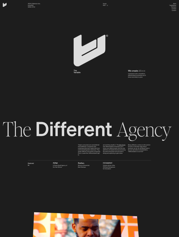 The Variable website design - Lapa Ninja