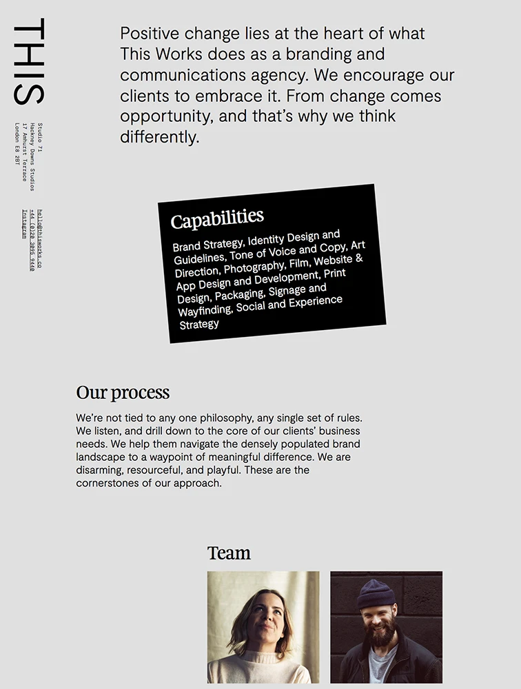 This Works website design - Lapa Ninja