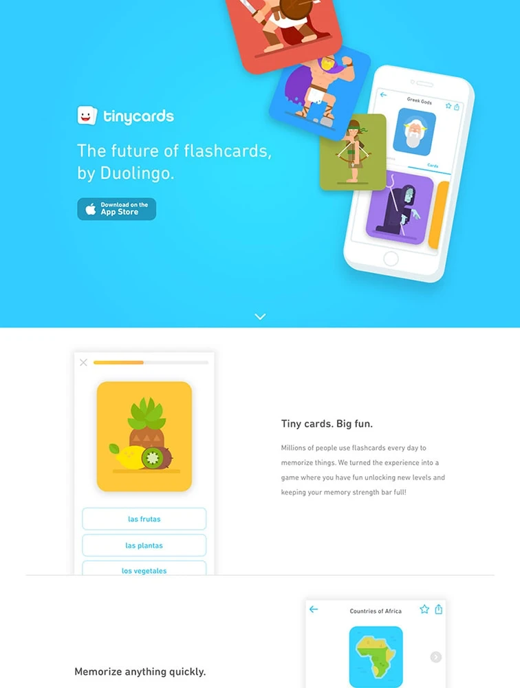 Tinycards website design - Lapa Ninja