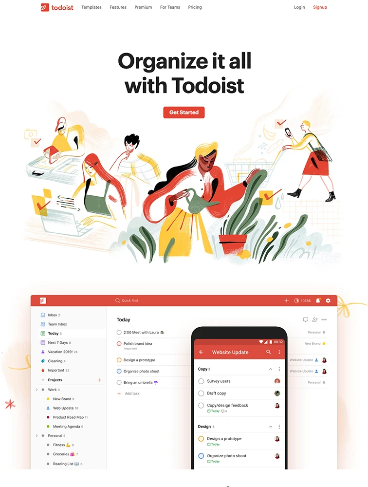 Todoist - Website Showcase | Lapa Ninja