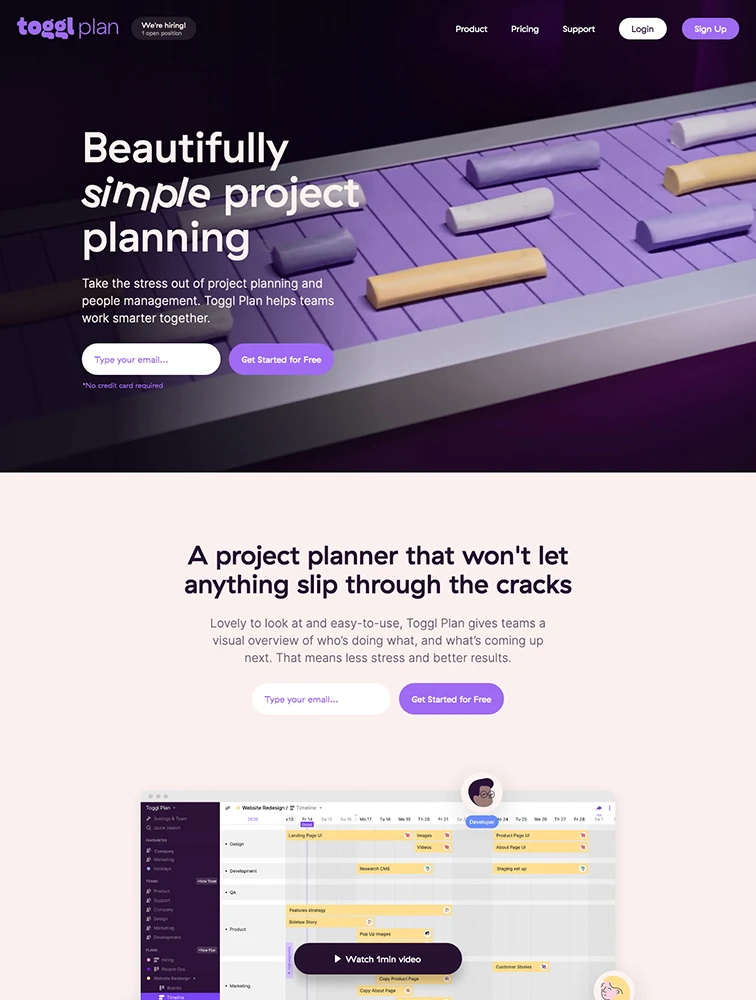 Toggl Plan website design - Lapa Ninja