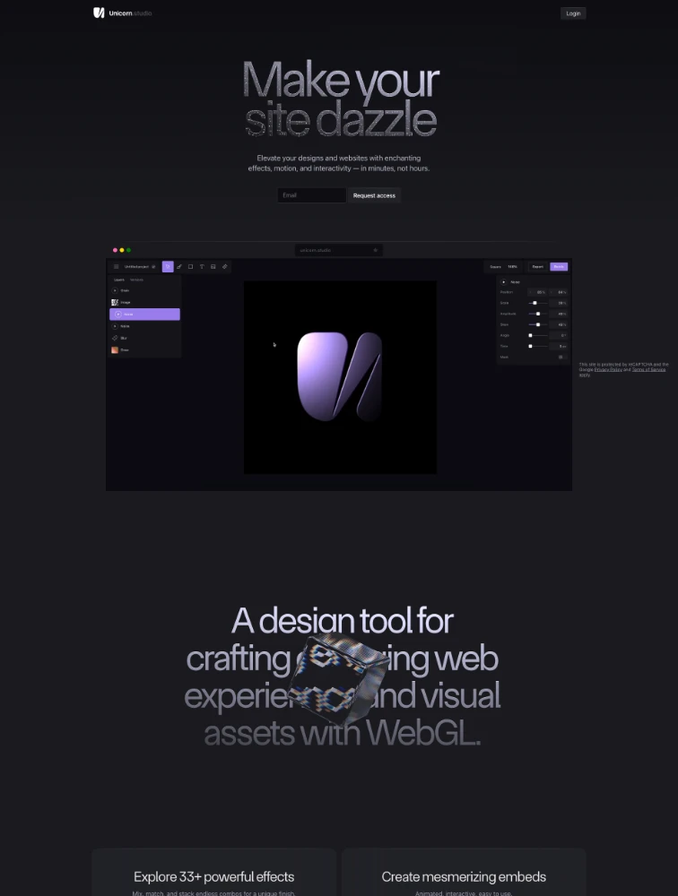 Unicorn Studio website design - Lapa Ninja