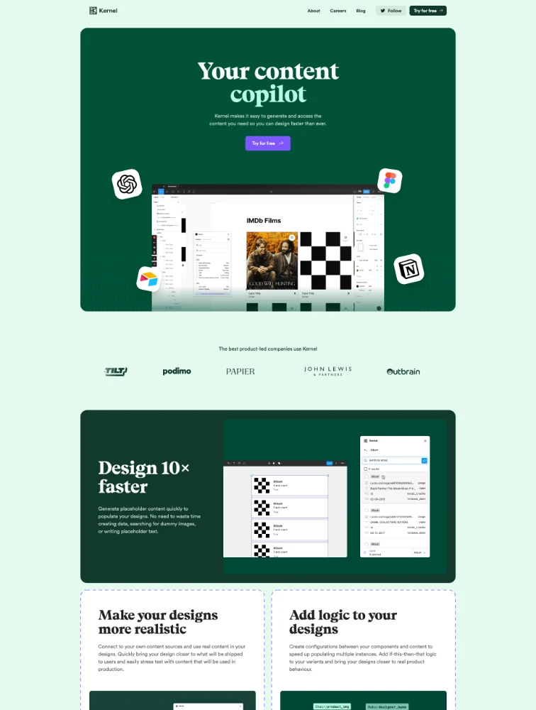 Kernel website design - Lapa Ninja