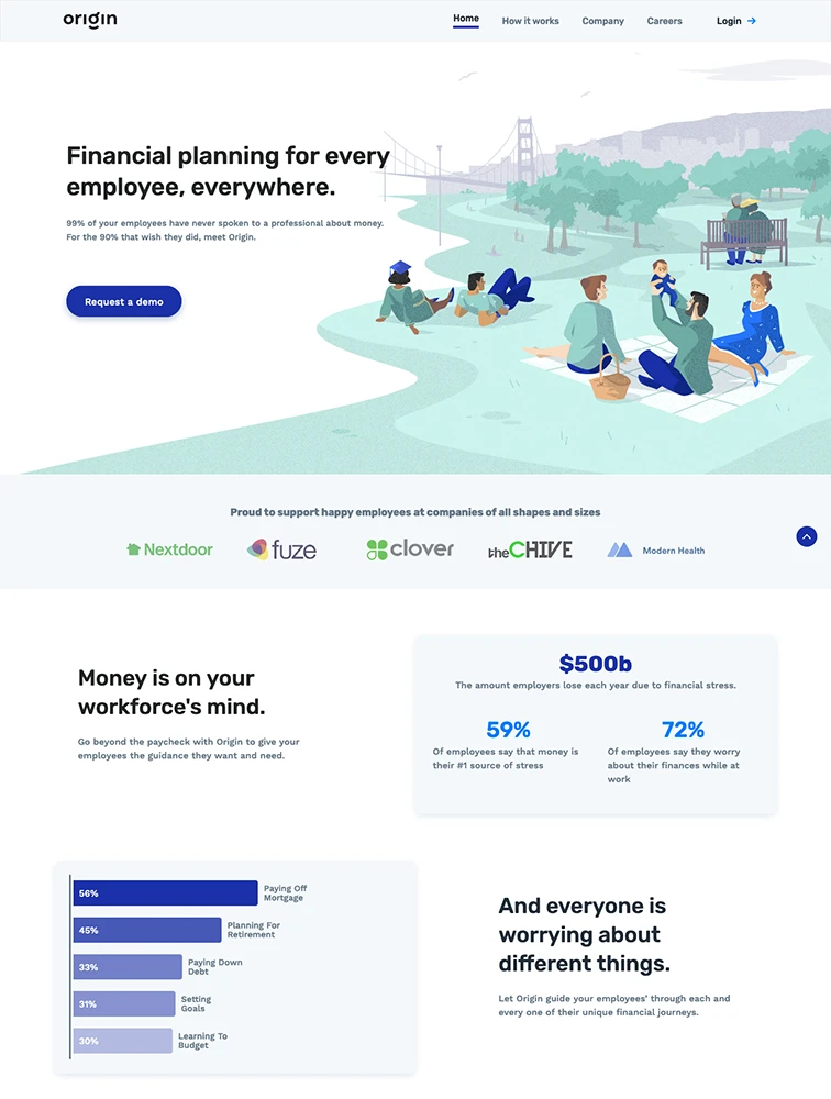 Origin website design - Lapa Ninja