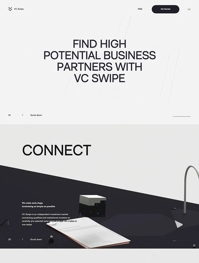 VC Swipe website design - Lapa Ninja