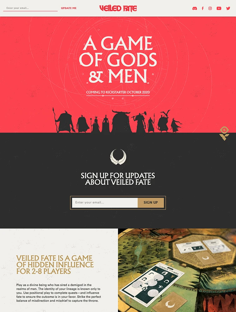 Veiled Fate website design - Lapa Ninja