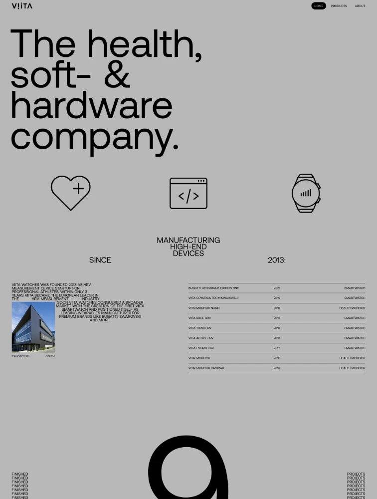 VIITA Watches website design - Lapa Ninja