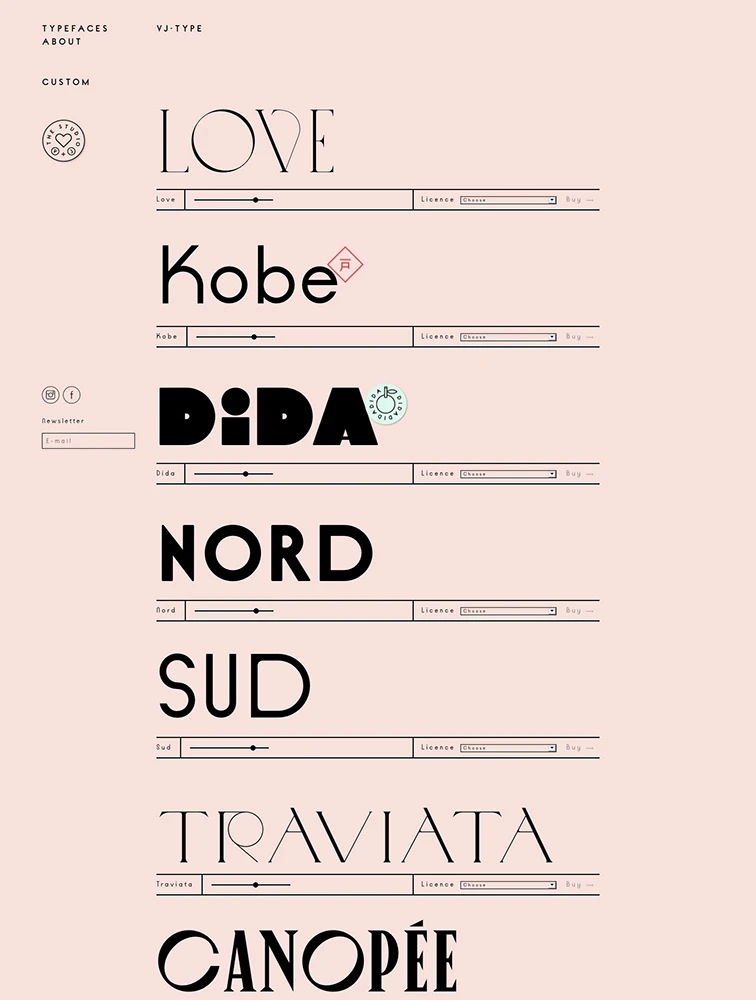 VJ-TYPE website design - Lapa Ninja