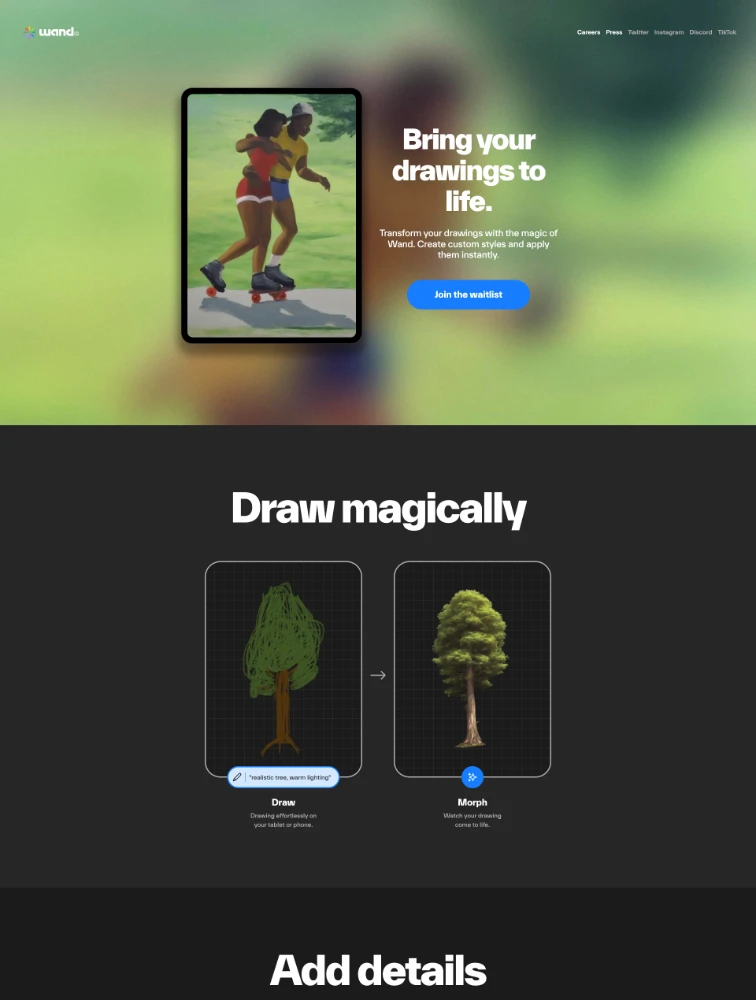 Wand website design - Lapa Ninja