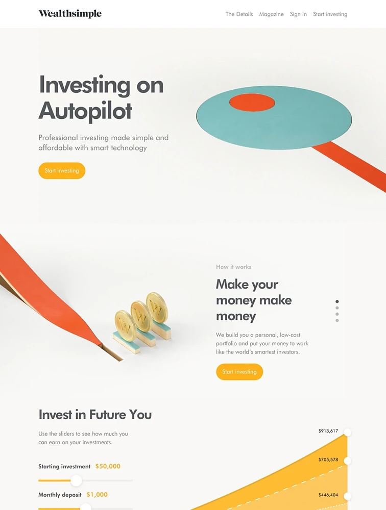 Wealthsimple website design - Lapa Ninja