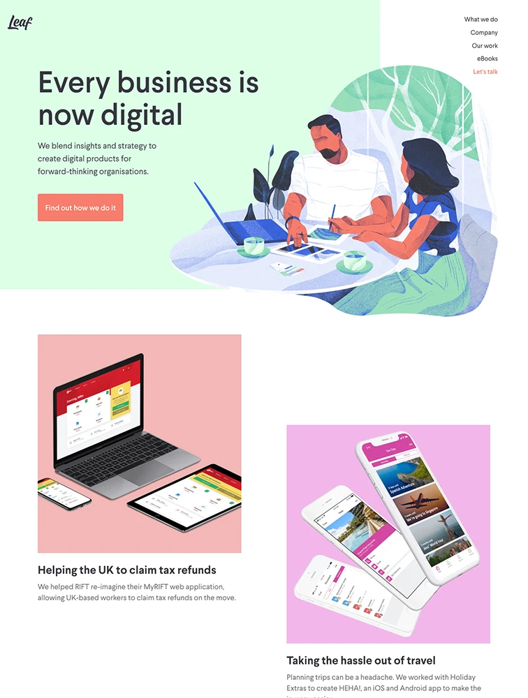 Leaf website design - Lapa Ninja