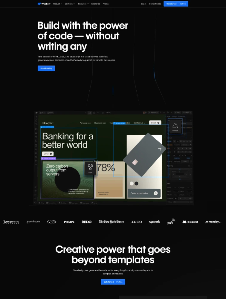 Webflow website design - Lapa Ninja