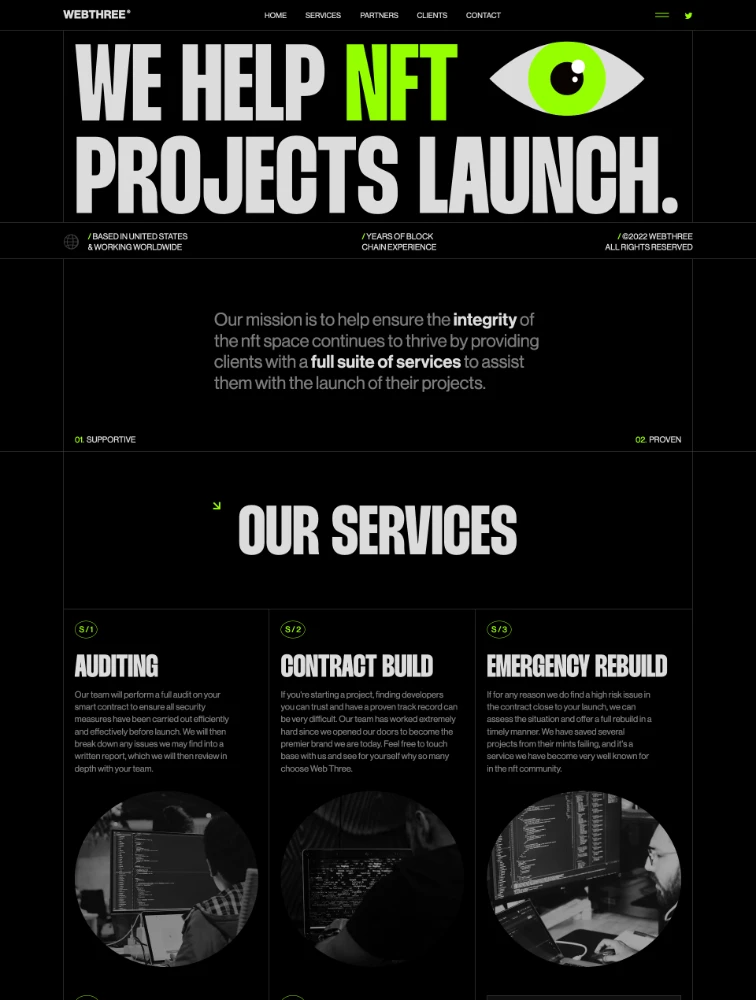 WebThree Consulting website design - Lapa Ninja