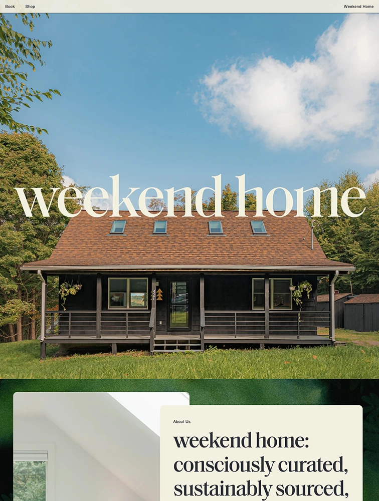 Weekend Home website design - Lapa Ninja