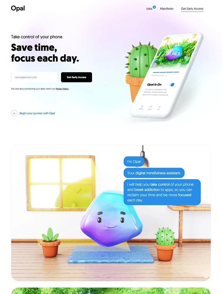 Opal website design - Lapa Ninja