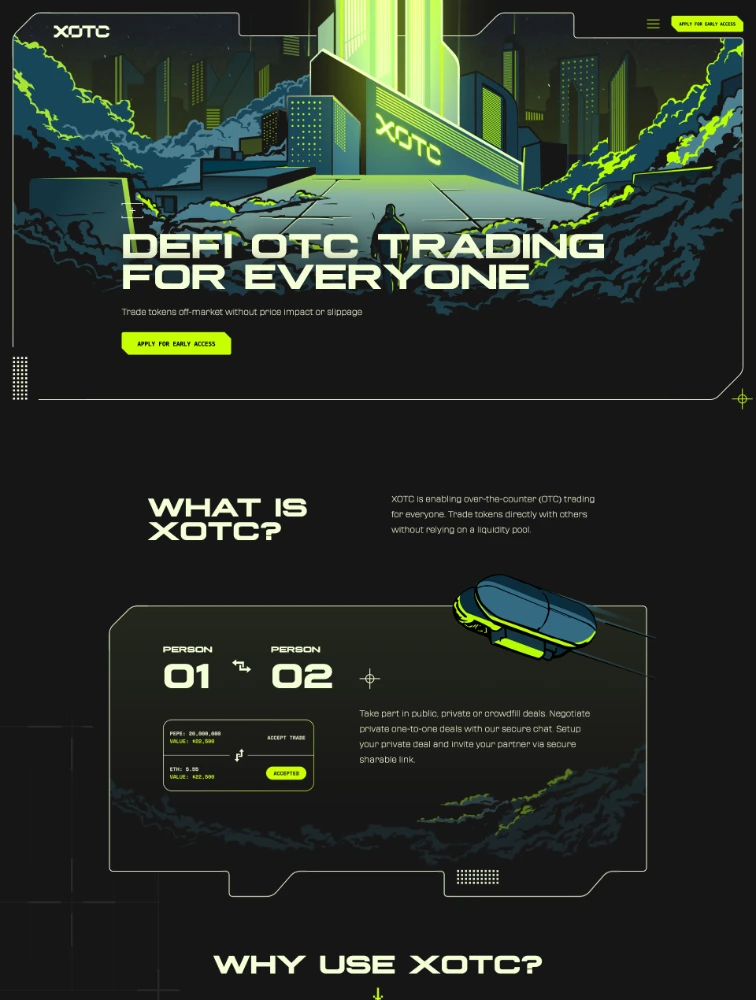 XOTC website design - Lapa Ninja