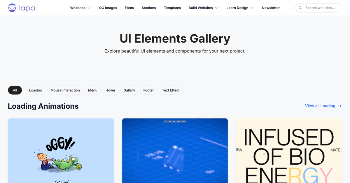 Landing Page UI Elements: 57+ Design Components | Lapa Ninja