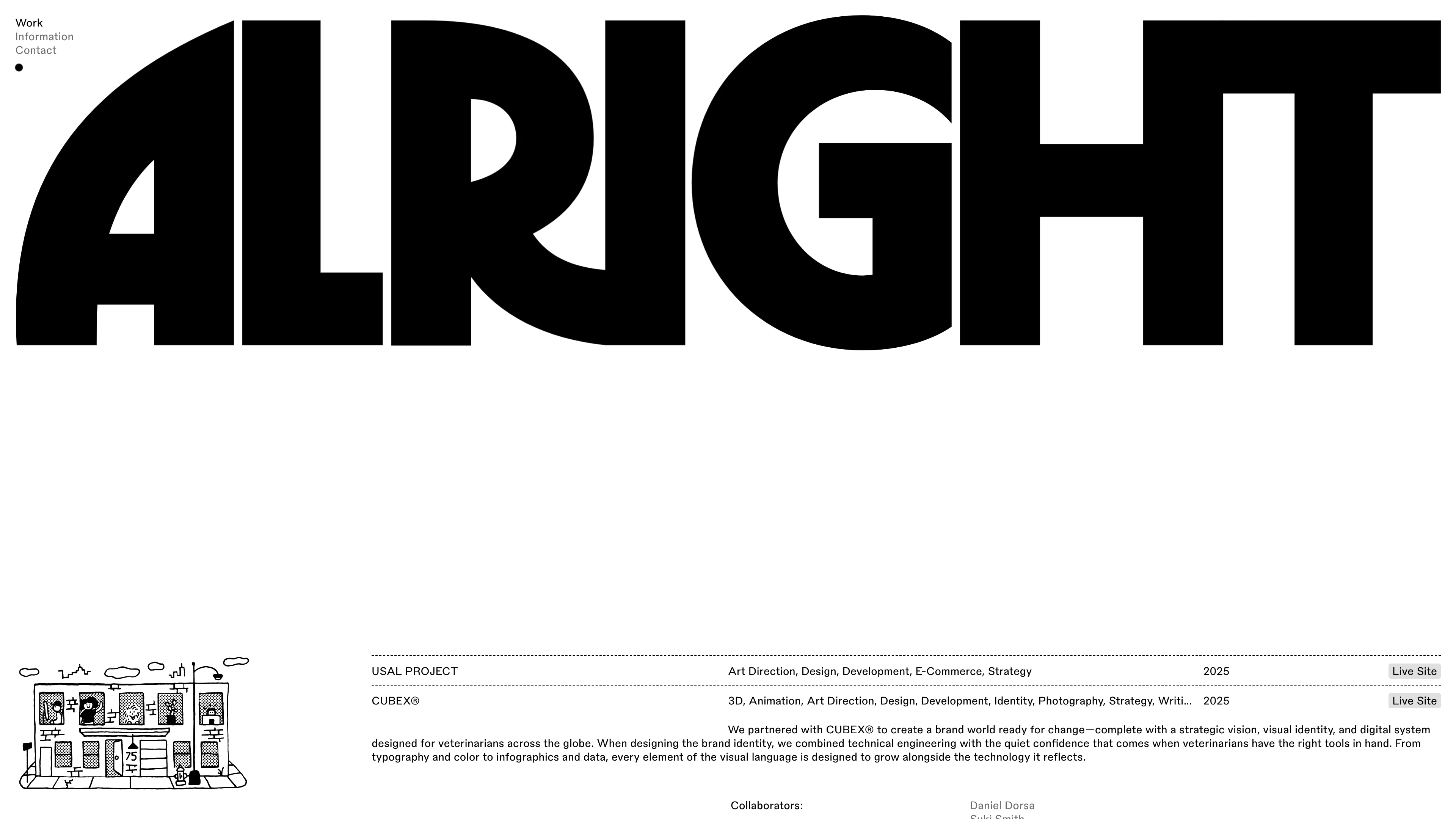 Alright Studio website design - Lapa Ninja