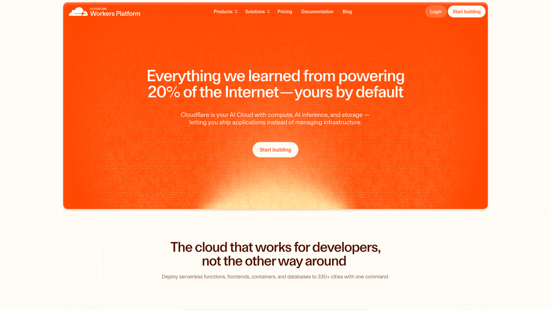 Cloudflare Workers - Landing Page Design | Lapa Ninja