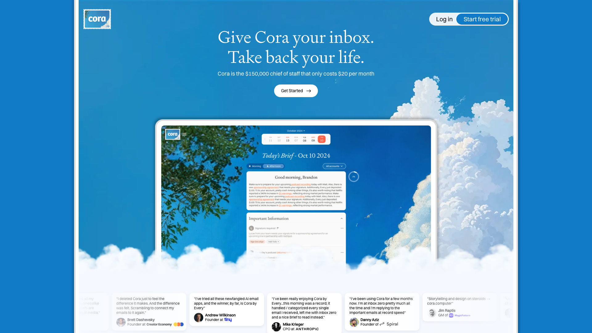 Cora - Landing Page Design | Lapa Ninja