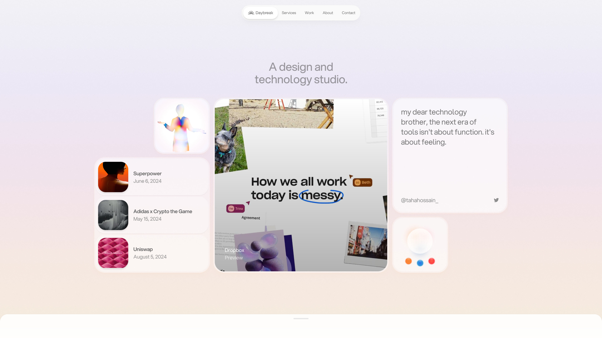 Daybreak Studio website design - Lapa Ninja