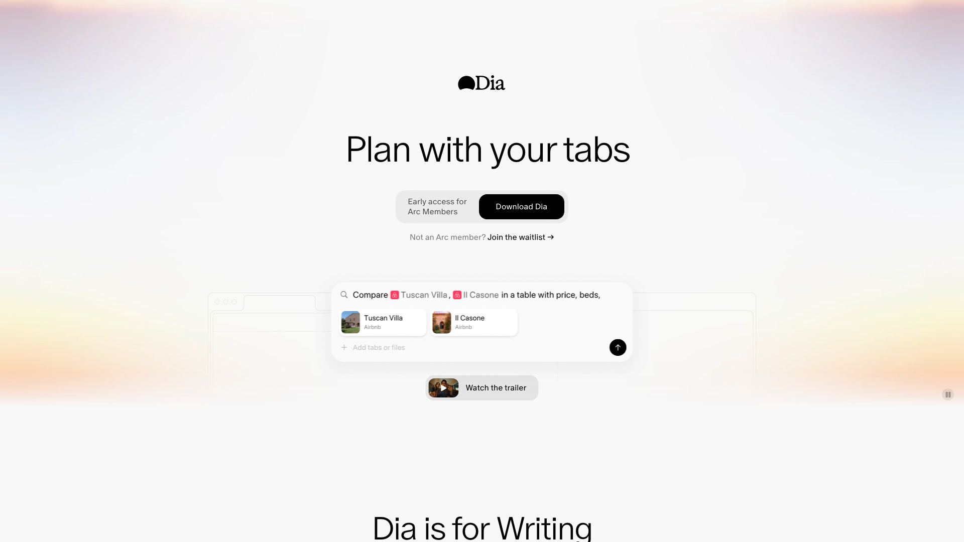 Dia Browser - Landing Page Design | Lapa Ninja