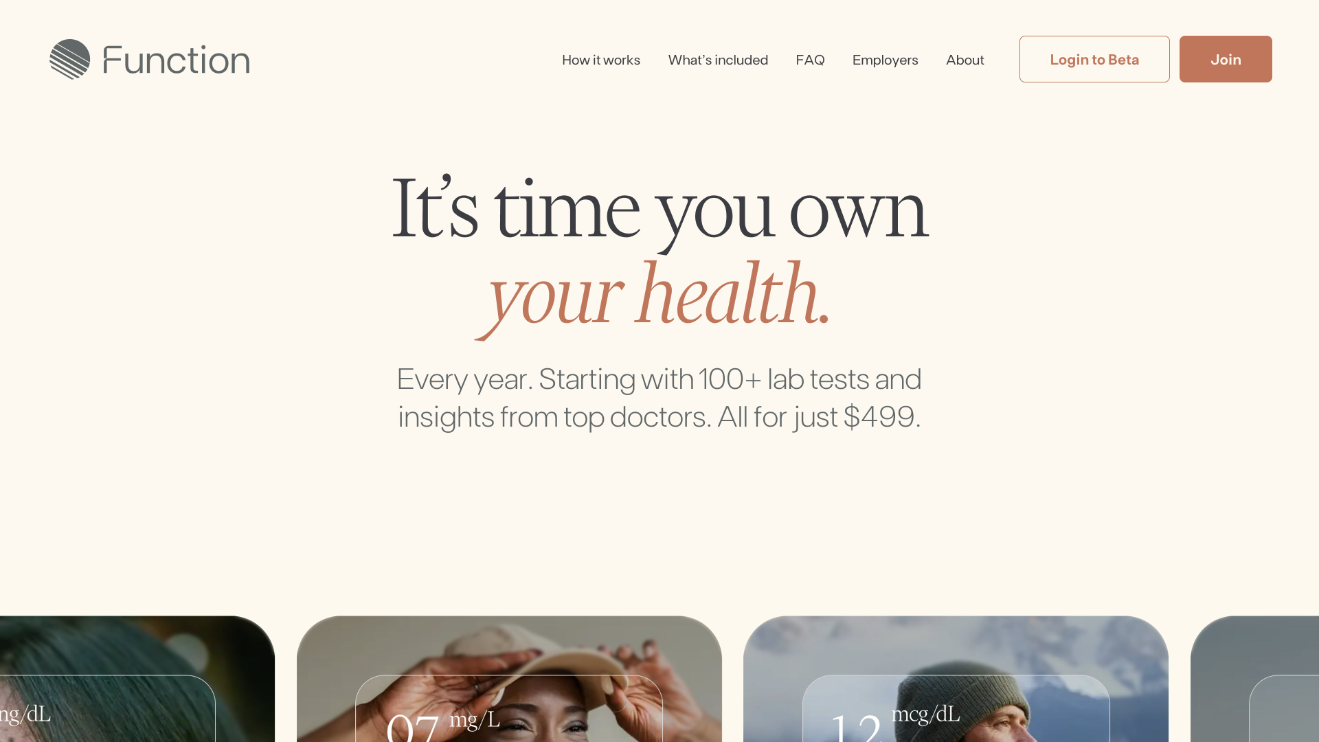 Function Health - Landing Page Design | Lapa Ninja