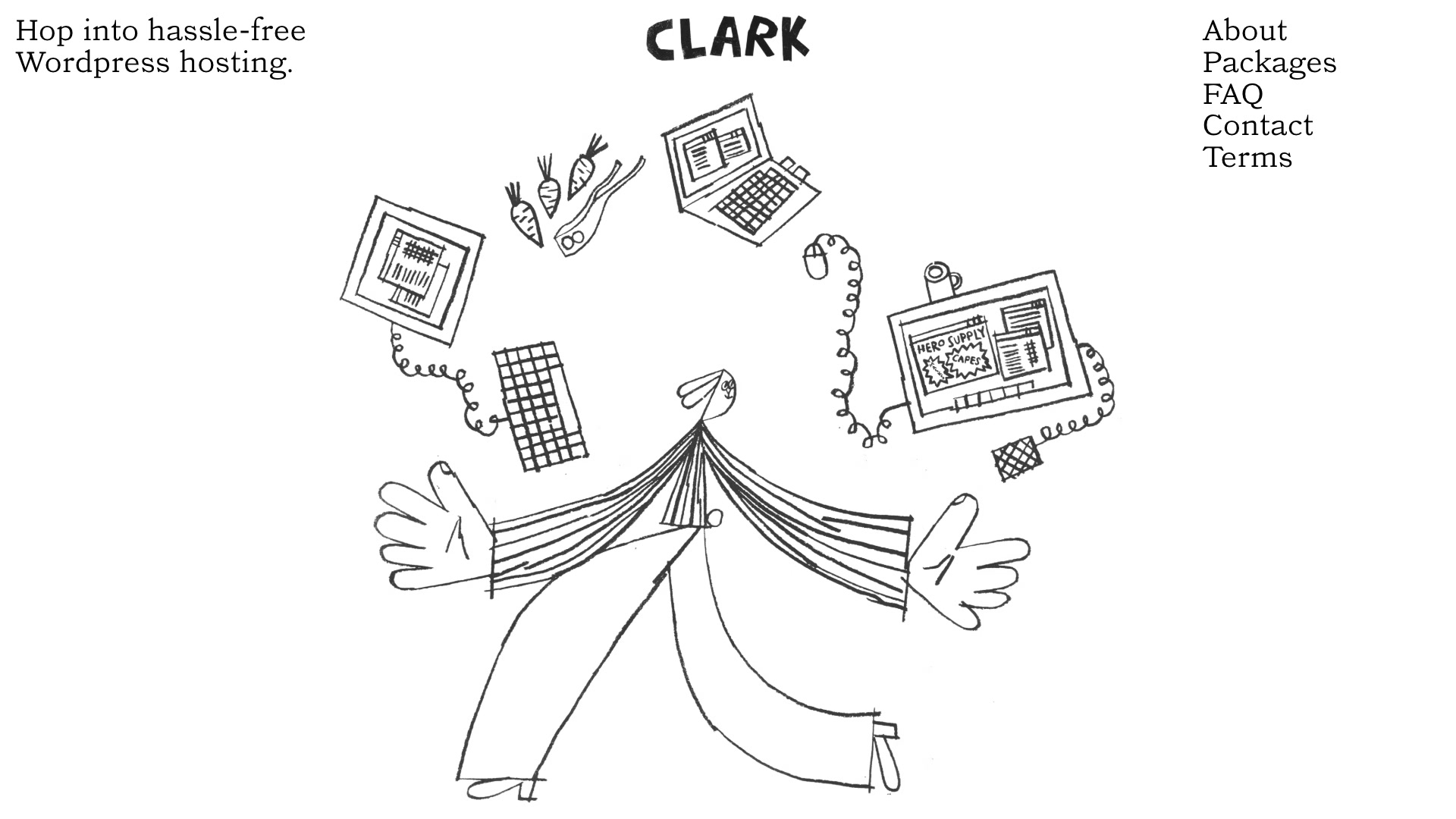 Clark Hosting - Landing Page Design | Lapa Ninja