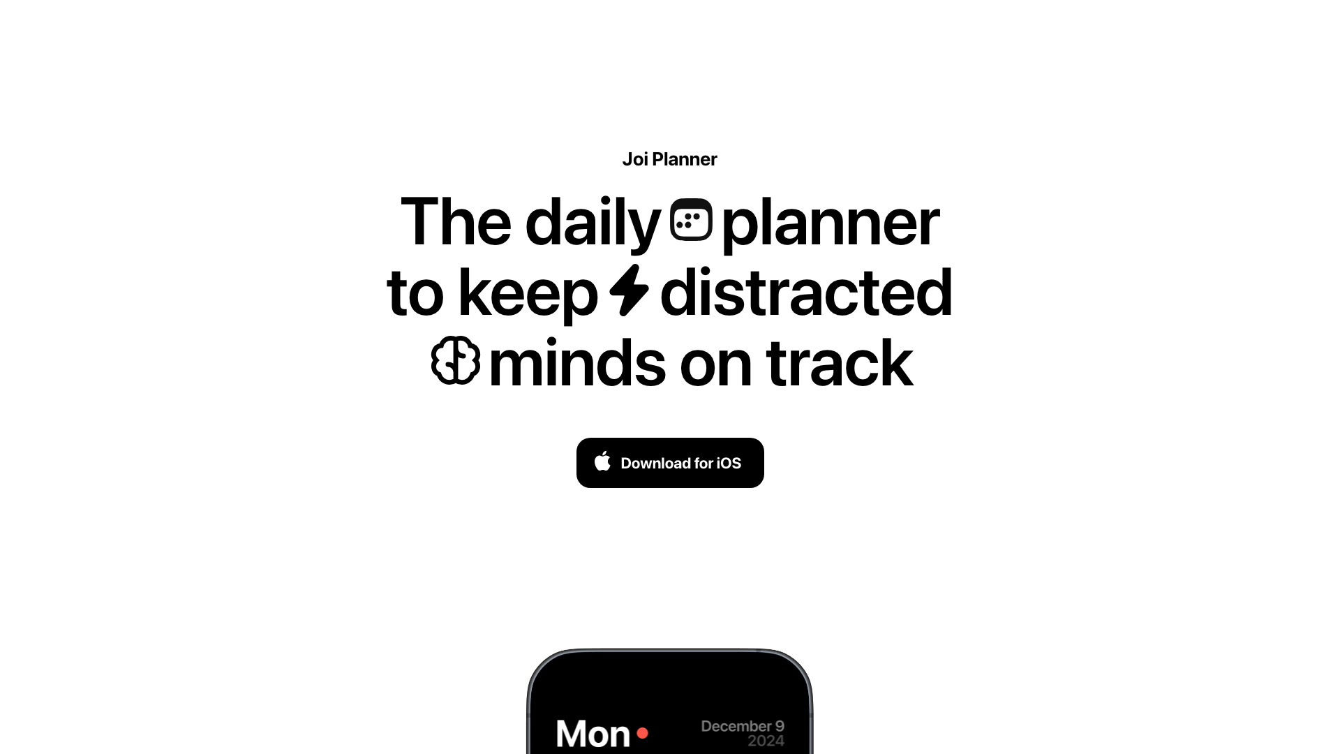 Joi Planner - Landing Page Design | Lapa Ninja