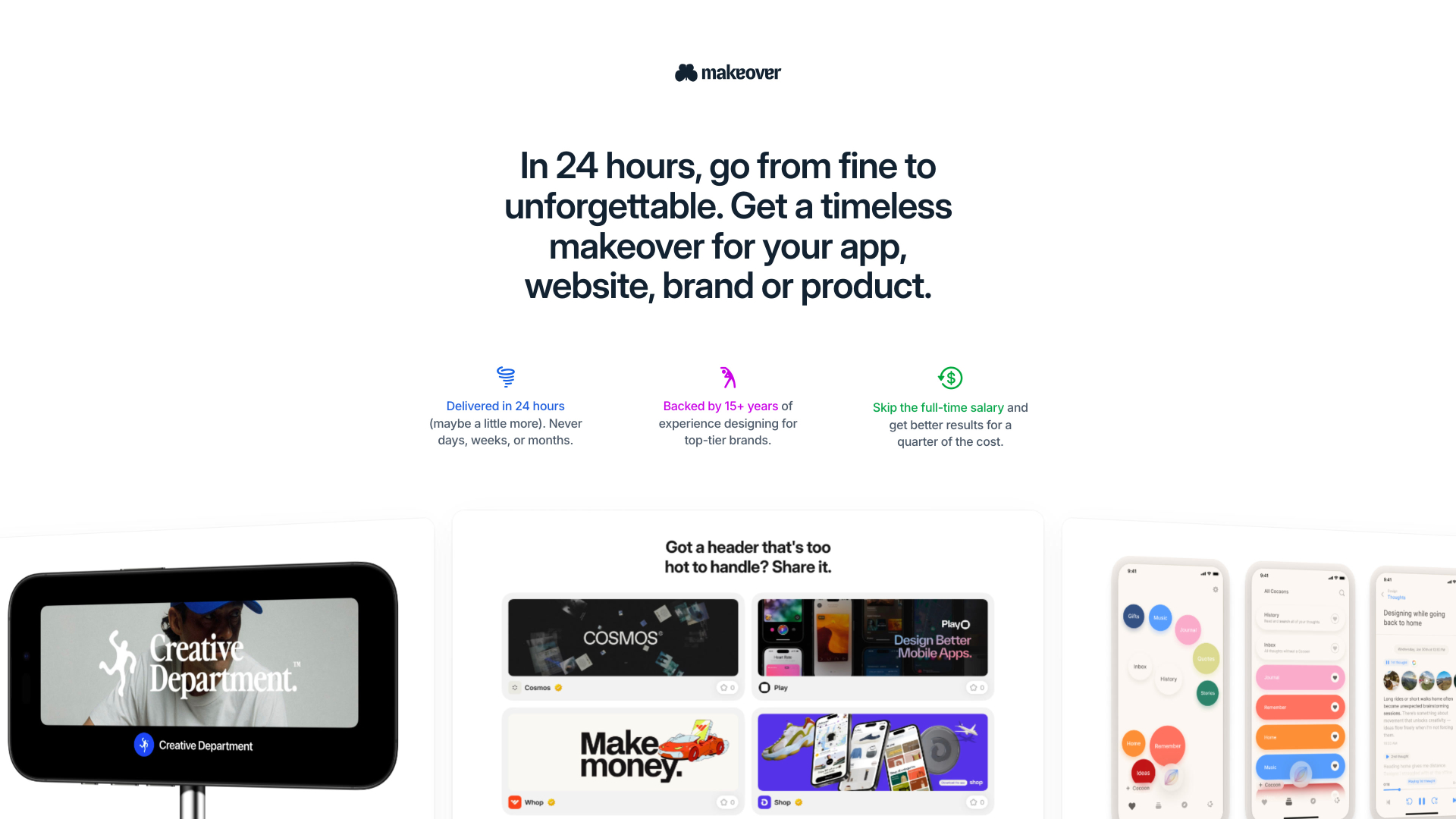 makeover - Landing Page Design | Lapa Ninja