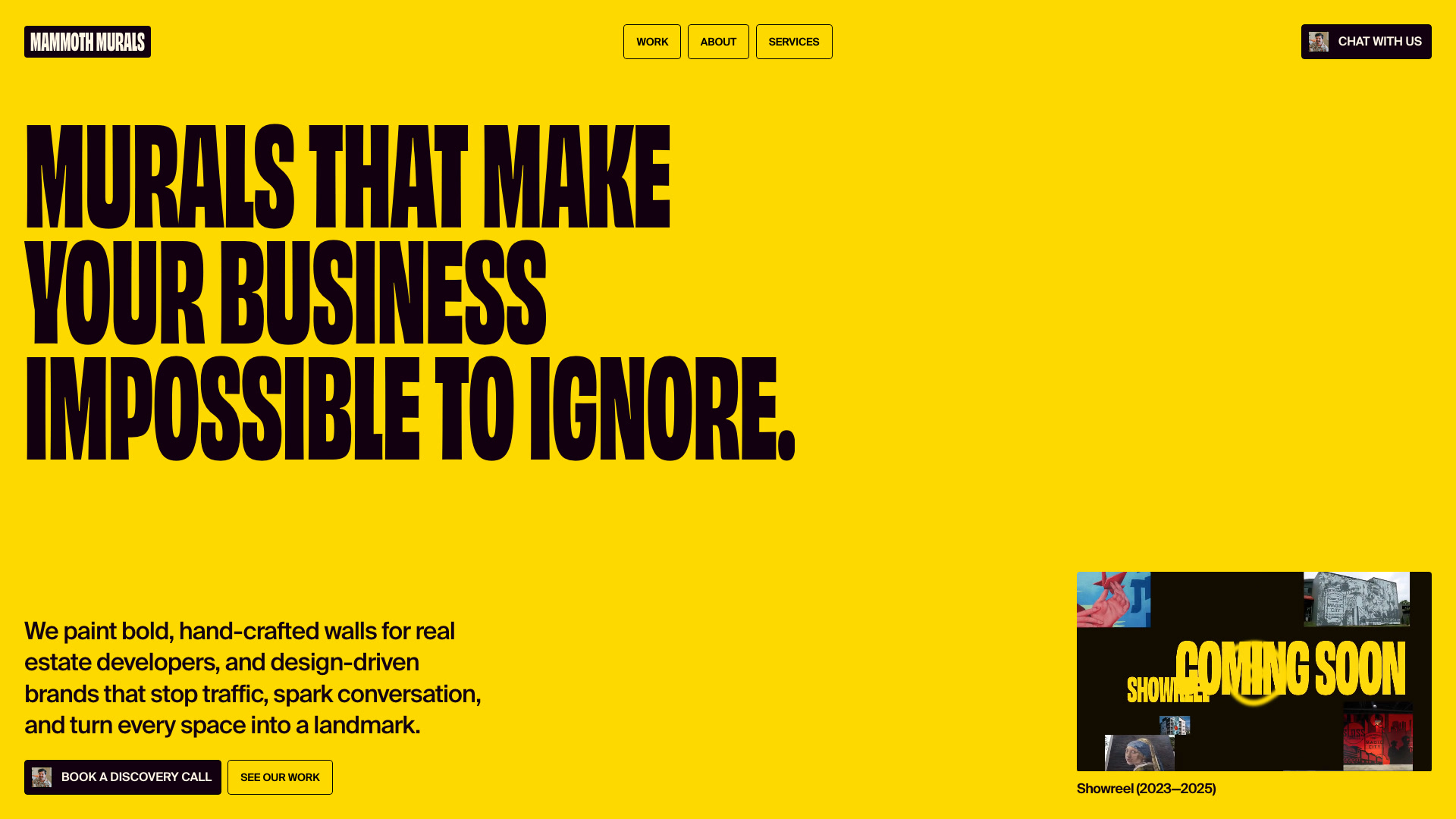 Mammoth Murals - Landing Page Design | Lapa Ninja