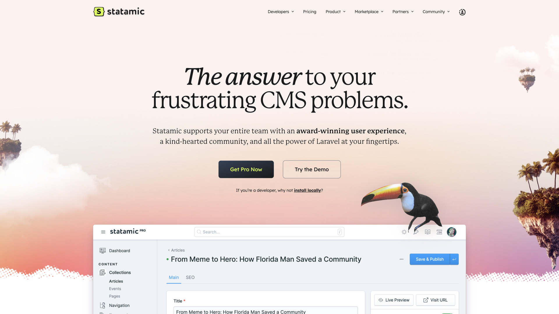 Statamic - Landing Page Design | Lapa Ninja