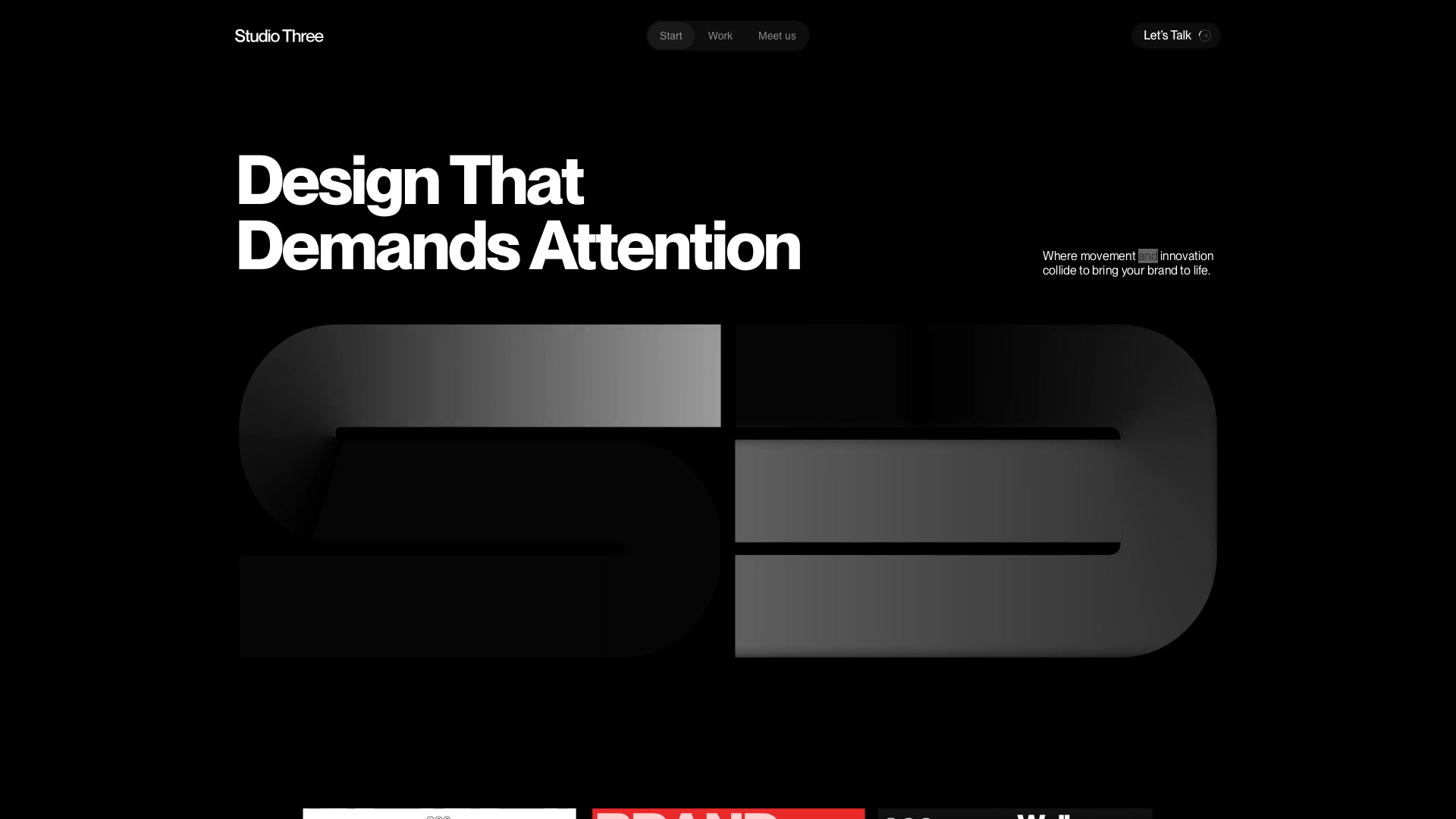 Studio Three - Landing Page Design | Lapa Ninja